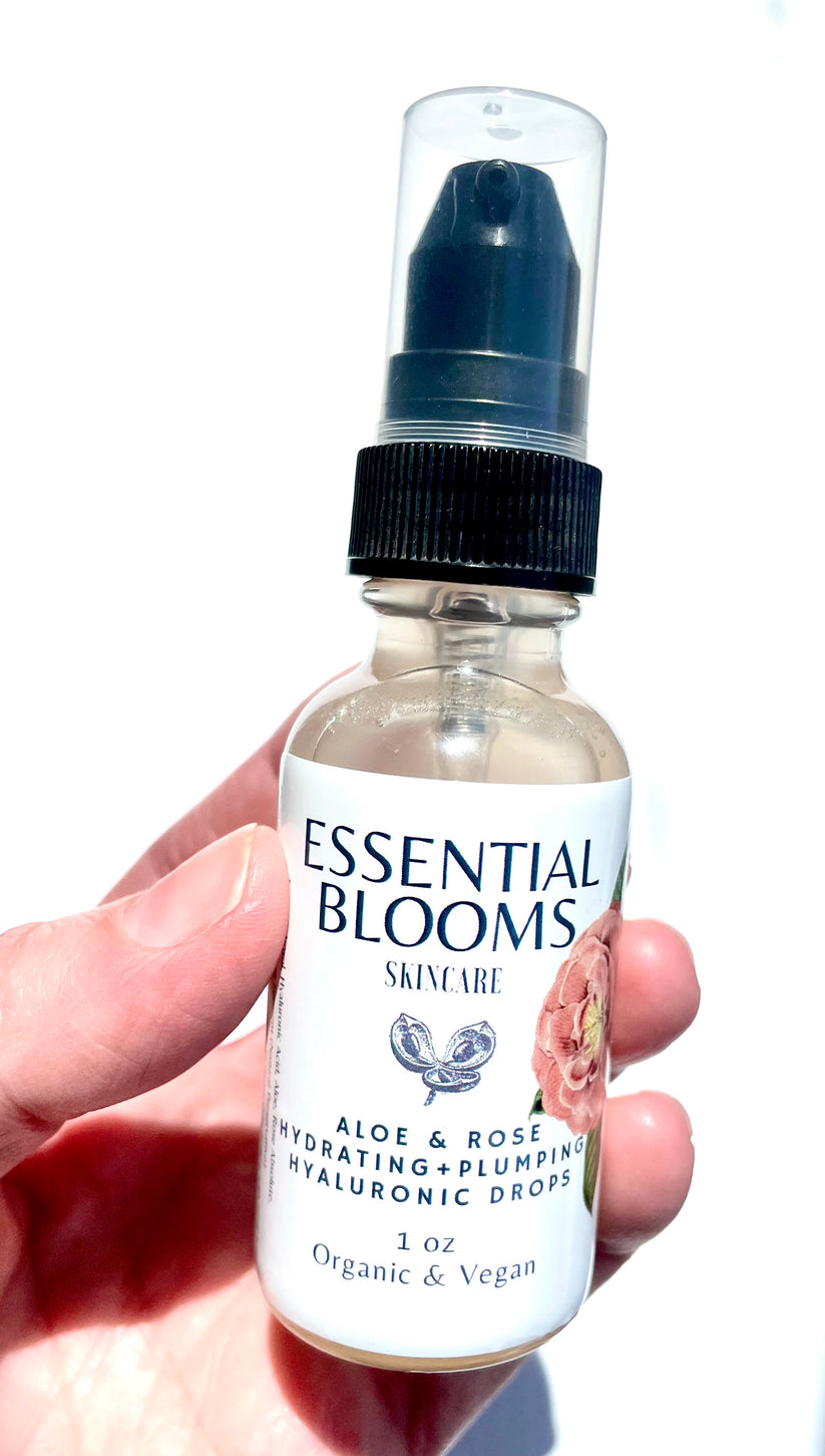 Aloe & Rose Hydrating + Plumping Hyaluronic Drops – Essential Blooms ...