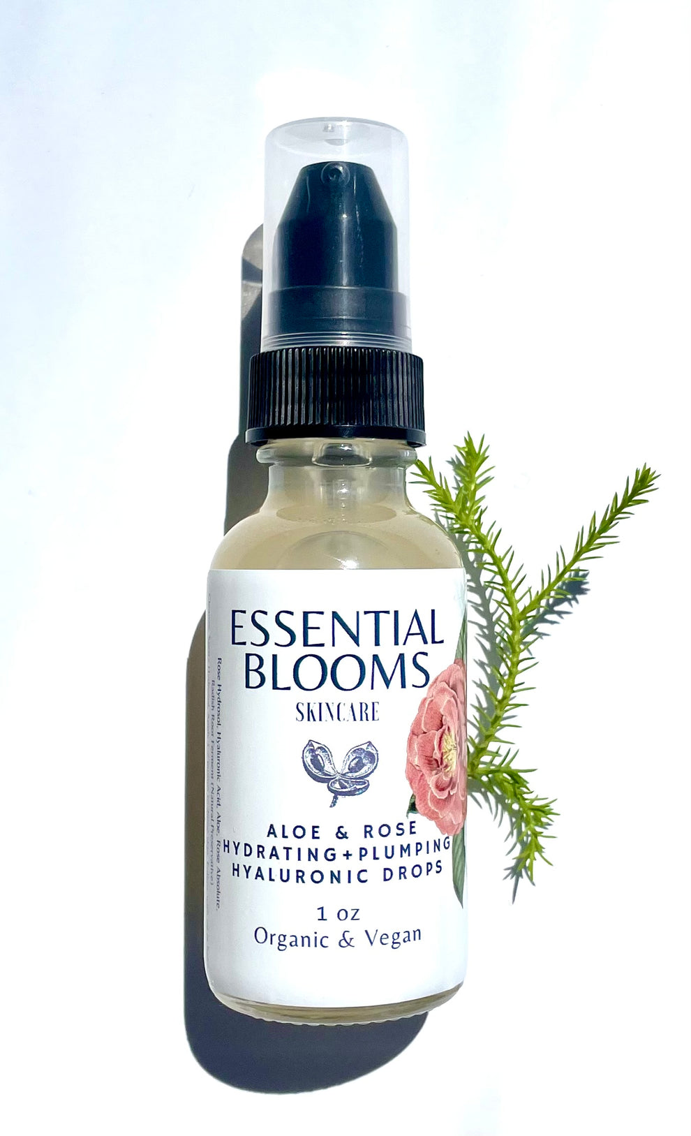 Aloe & Rose Hydrating + Plumping Hyaluronic Drops – Essential Blooms ...